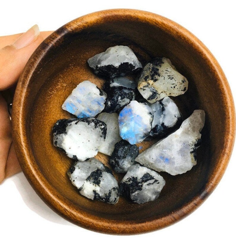 Raw Moonstone Crystal 1/4LB Rough Moonstone Rainbow | Etsy