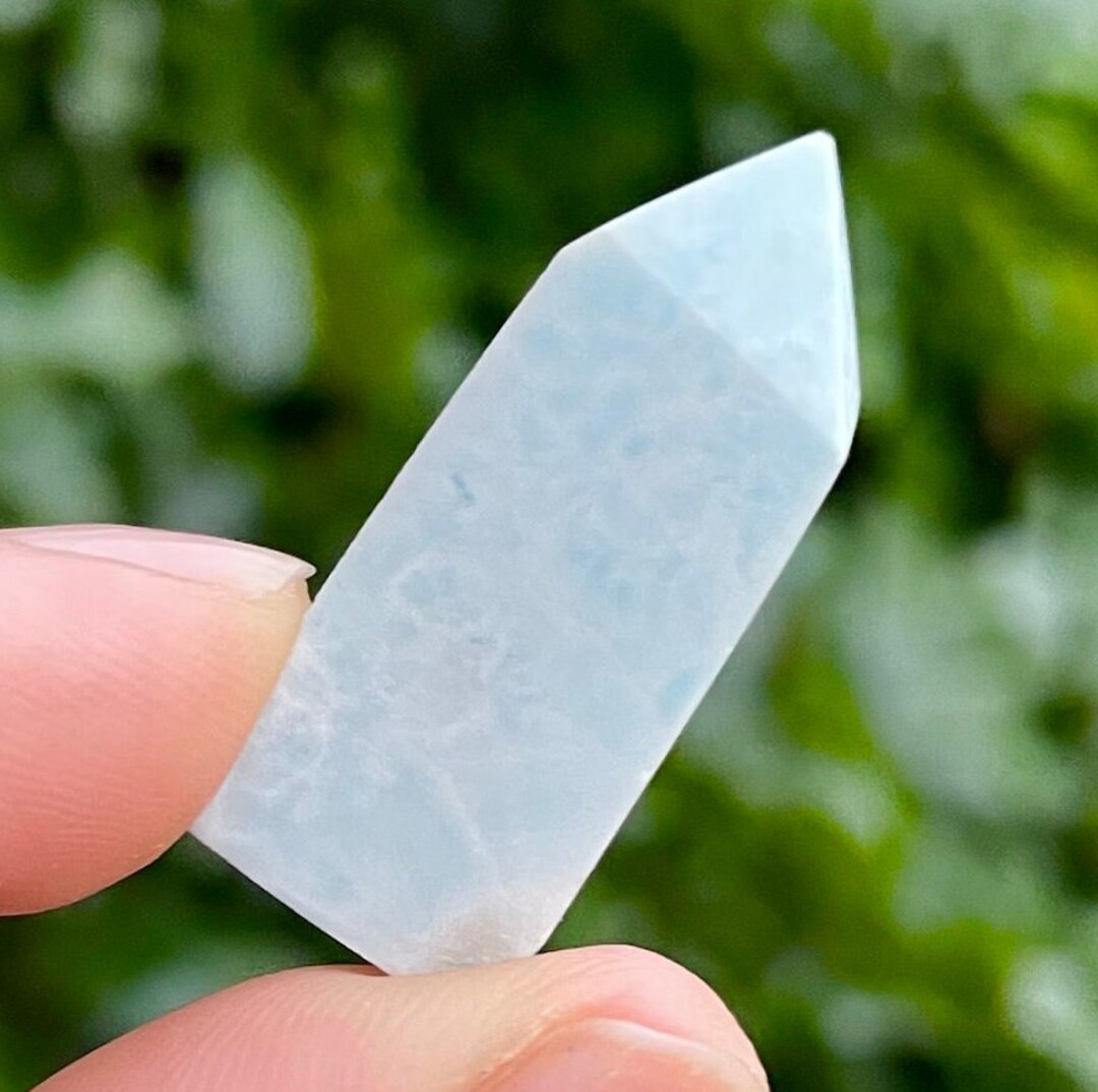 Mini Larimar Crystal Tower: Blue Pectolite Point (6.2G, 30x12 Mm) - Etsy