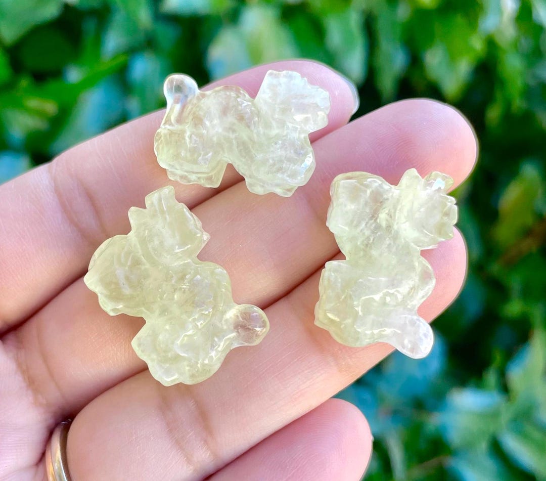 Carved Citrine Crystal Dragon: Small Gemstone Animal (18-25mm) - Etsy