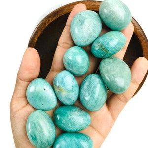 Amazonite Crystal (1) Large Round Tumbled Stone Natural Gemstone (ONE ...