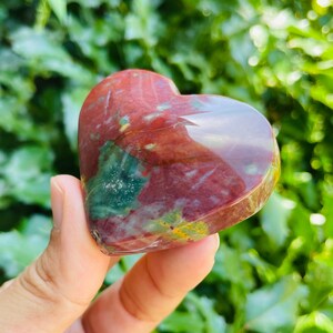 OCEAN JASPER Heart Crystal (81.3G) Ocean Jasper Heart Stone Crystal ...