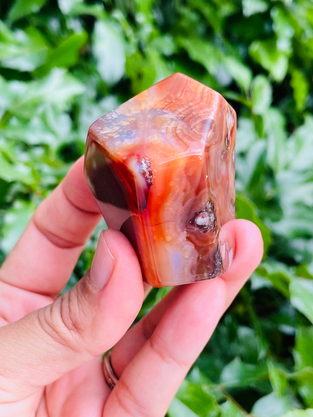 Carnelian Stone (105.9G) Free Form Carnelian Crystal Polished Gemstone ...
