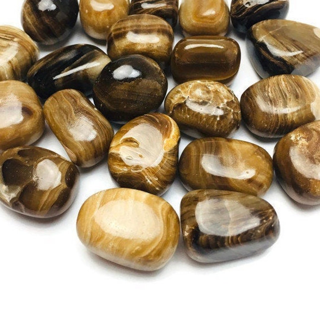 Chocolate Calcite Stone (1) Calcite Crystal, Brown Tan Calcite, Tumbled ...