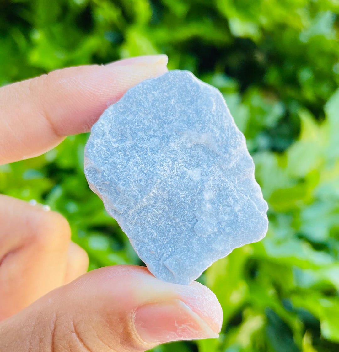 Angelite Crystal (1) Raw Angelite Stone - Blue Rough Angelite Celestite ...