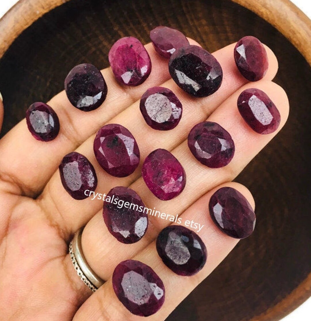 Small Ruby Crystal (1) XS Red Ruby Polished Gemstone, Red Pink Ruby ...