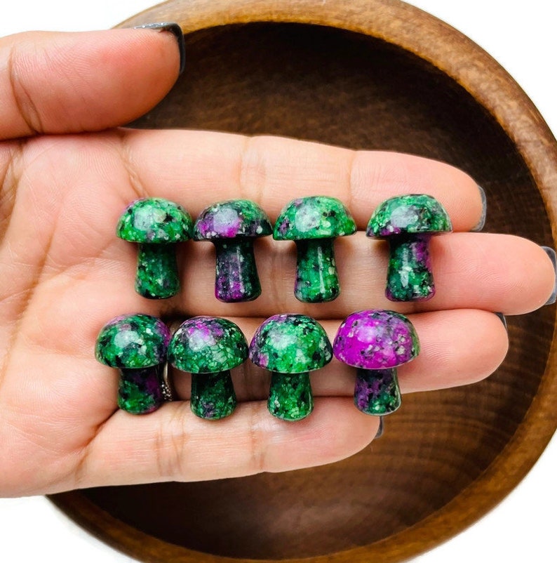 Ruby Zoisite Mushroom 1 Ruby Zoisite Crystal Mini Mushroom - Etsy