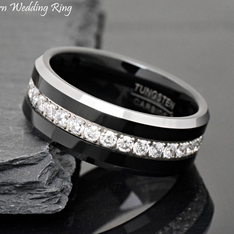 Mens Diamond All Around Ring - Etsy
