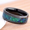 Green Blue Opal & Abalone Fragment Inlay Men's Unique Promise Ring ...