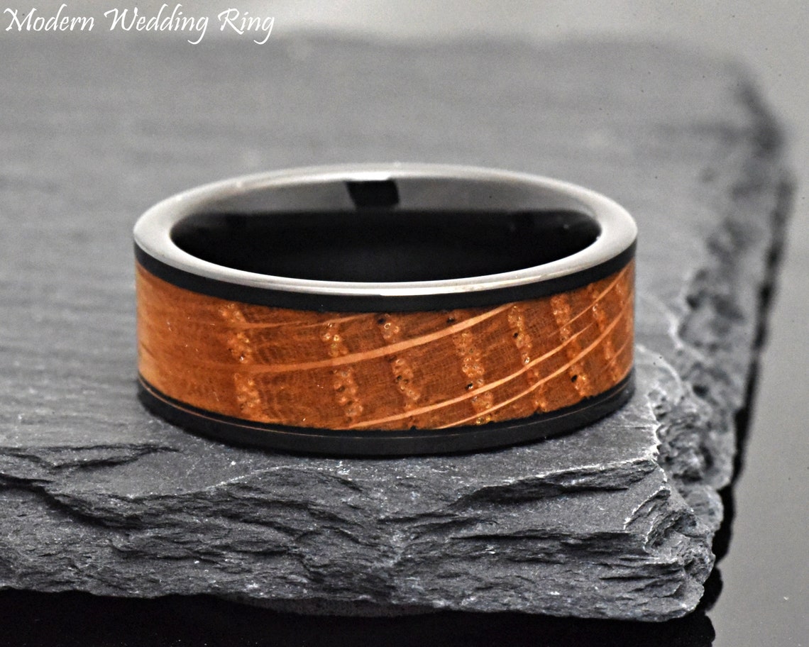 Whiskey Barrel Oak Wood Ring Wood Wedding Ring Men's - Etsy