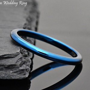 2mm Skinny Thin Stackable Wedding Ring Band Tungsten Carbide Womens ...