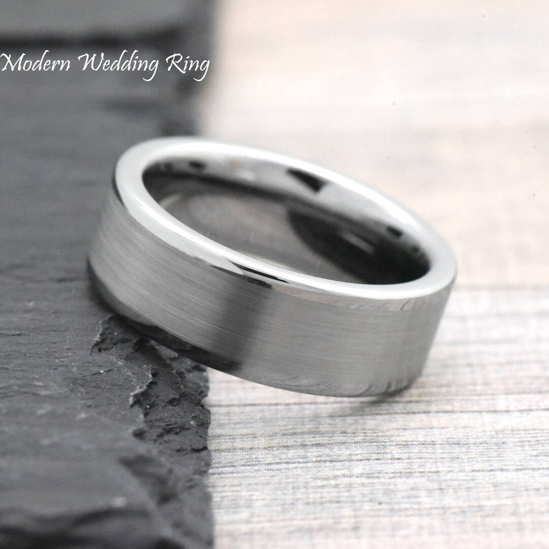 Mens Engraved Promise Ring, Modern Wedding Band Mens, Engraved Ring for ...