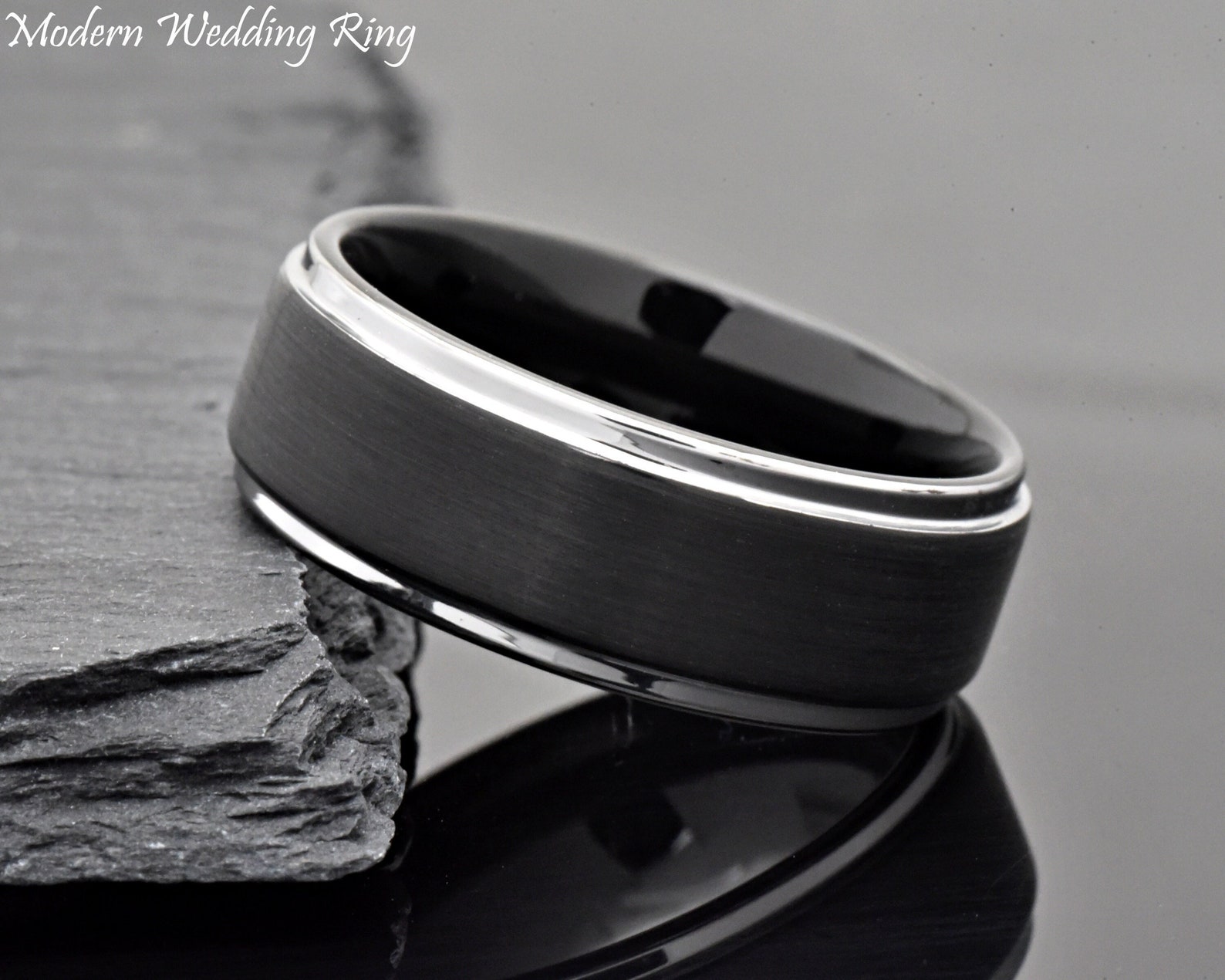 Two Tone Wedding Ring Wedding Band Wedding Ring Engagement - Etsy