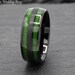 Two Inlay Exotic Green Wood Inlay Dome Wedding Ring 8mm Black - Etsy
