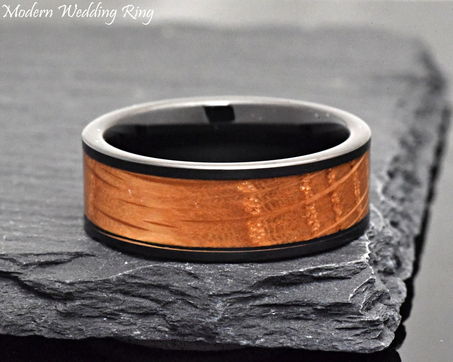 Whiskey Barrel Oak Wood Ring Wood Wedding Ring Men's - Etsy