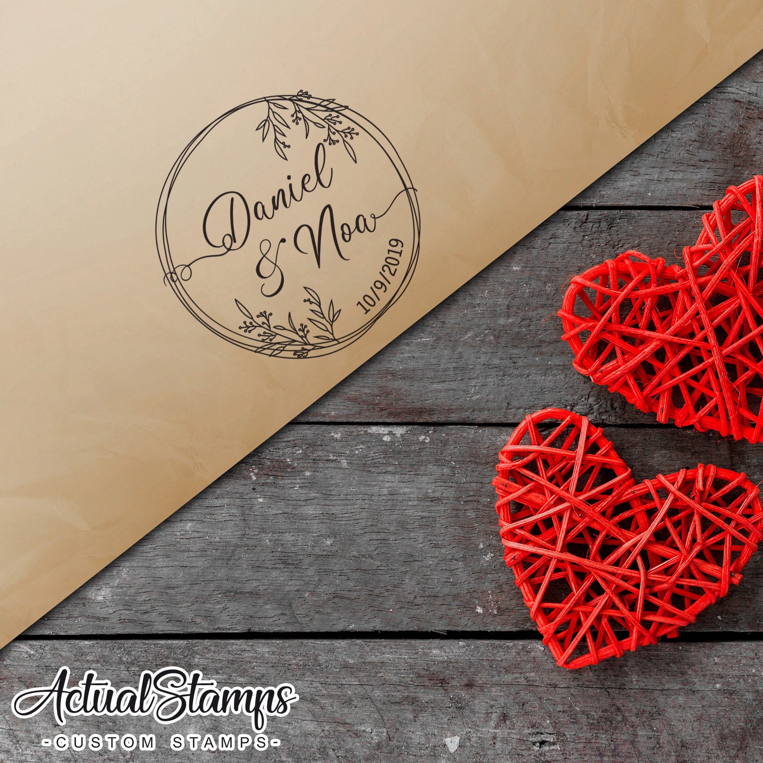 SELLO BODA Sello Caucho Personalizado Enlace Sello para Boda - Etsy España