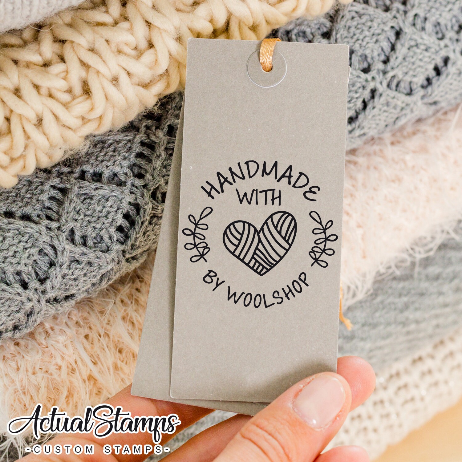 Custom Made With Love Stamp Rubber Stamp Handmade by Stamp - Etsy