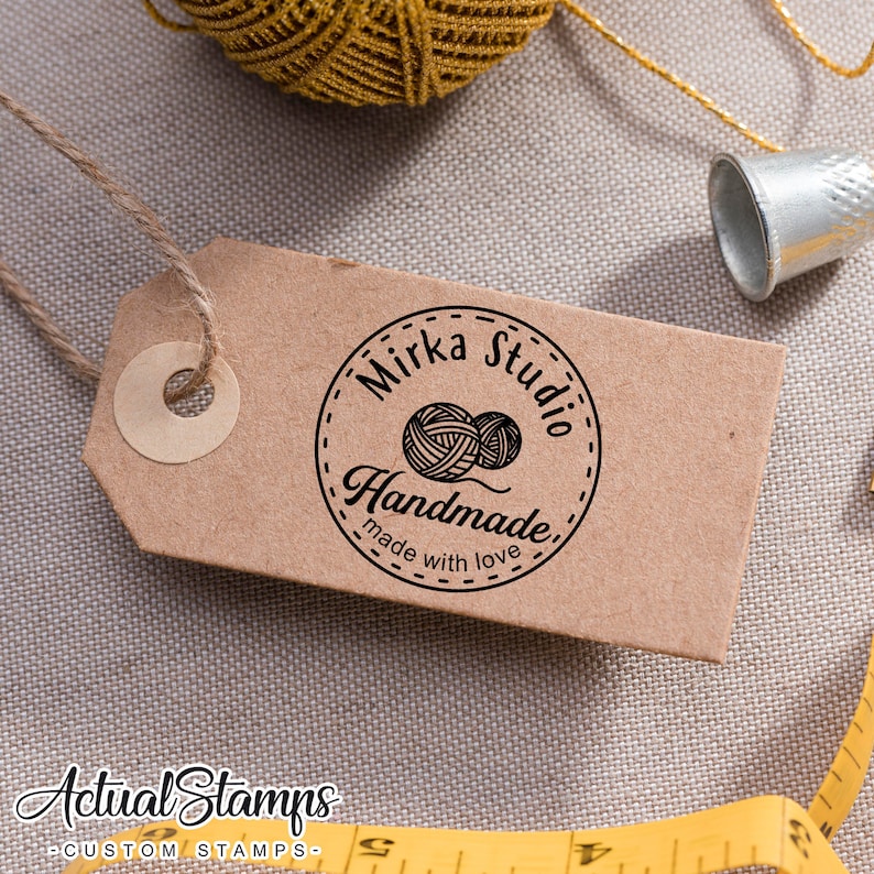 Handmade by Stamp Crafter Made by Stamp Personalized Stamp - Etsy