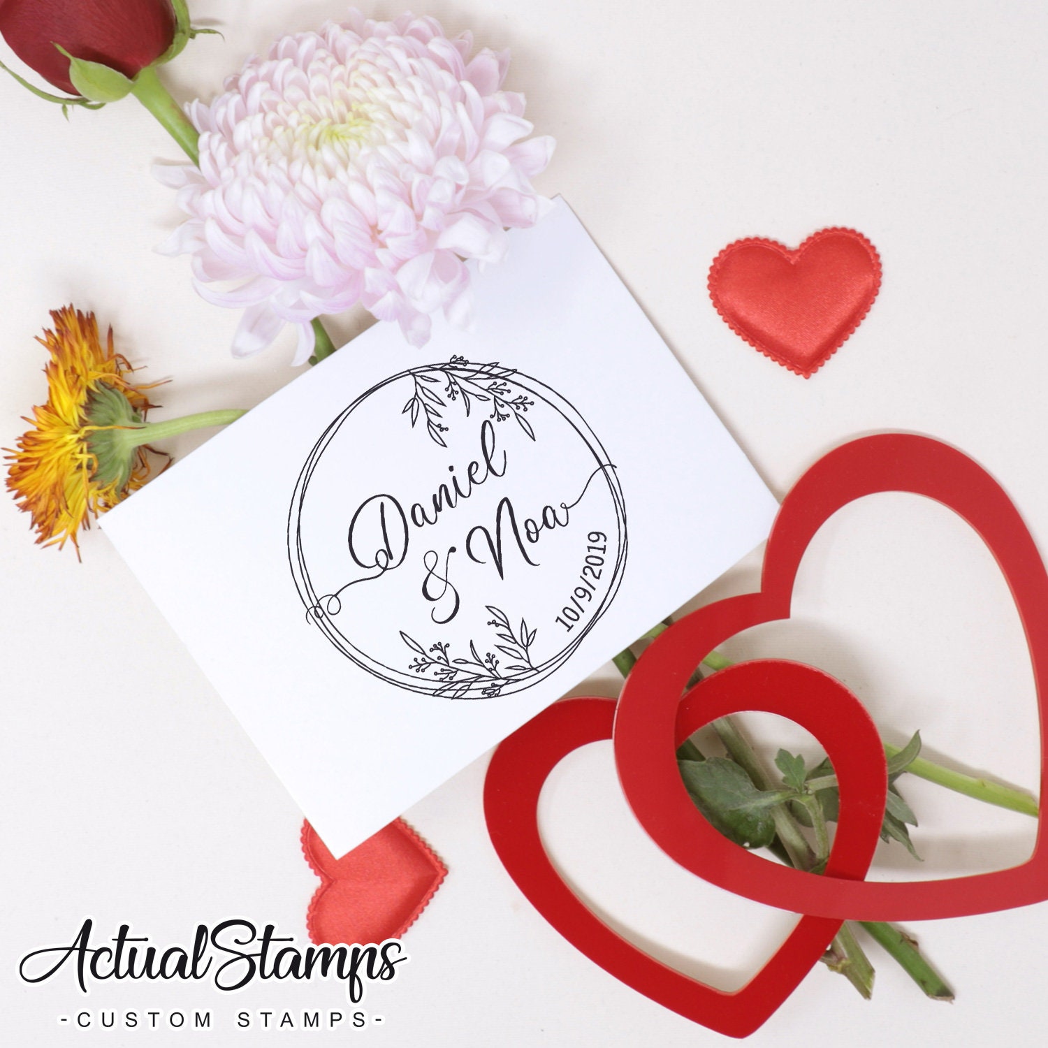 SELLO BODA Sello Caucho Personalizado Enlace Sello para Boda - Etsy España