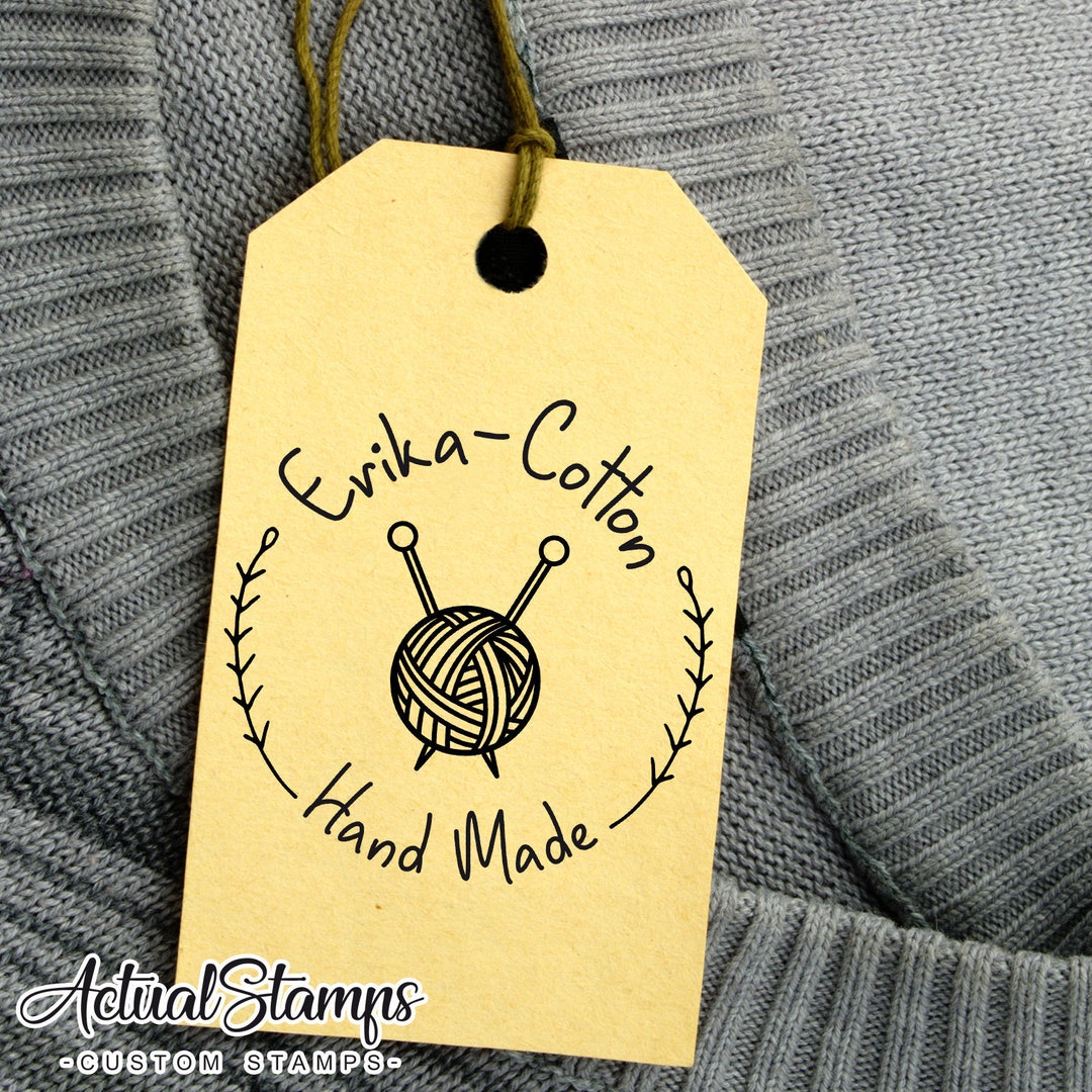 Clothing Label Stamp, Hand Made Stamp, Handmade by Stamp, Customisable ...