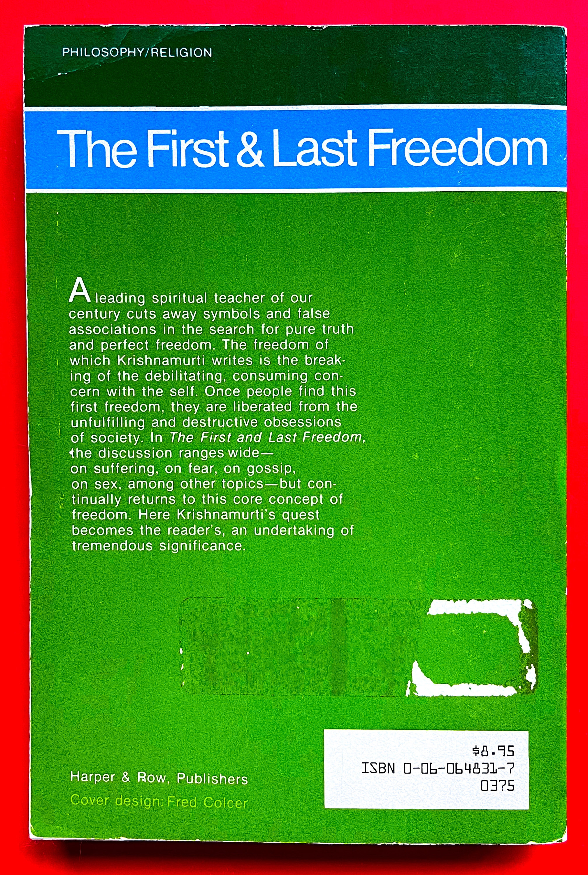 Scarce 1975- the First and Last Freedom by J. Krishnamurti With ...