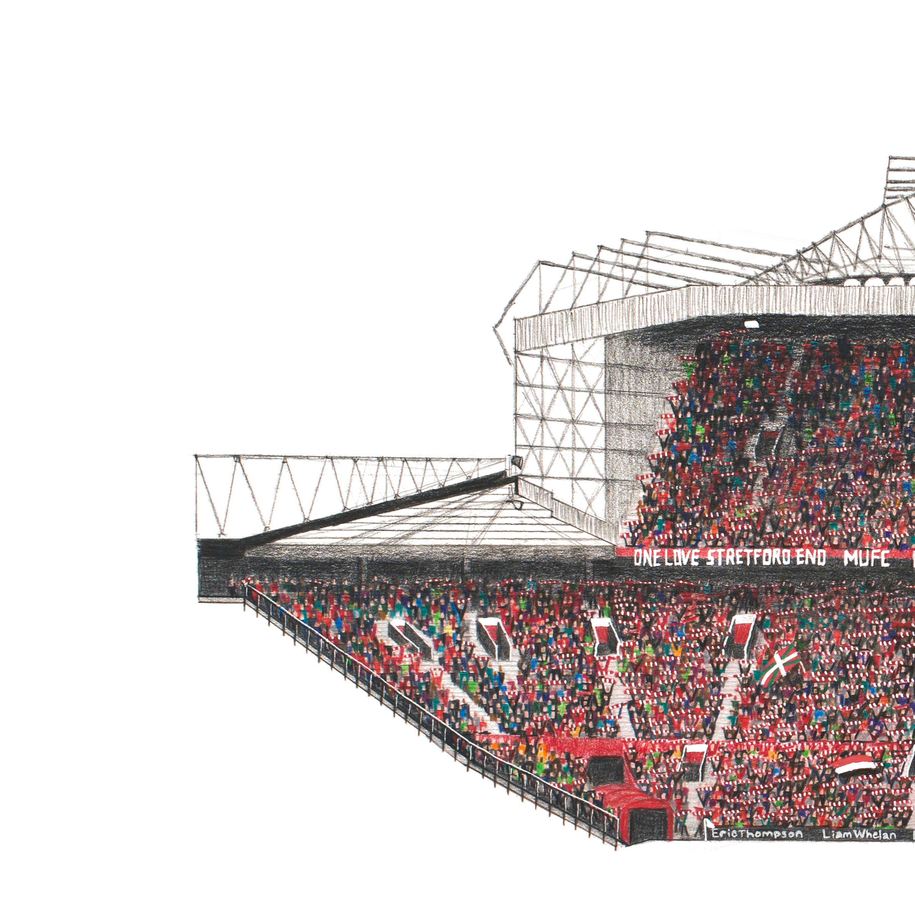 THE STRETFORD END, Old Trafford, Home of Manchester United - Etsy