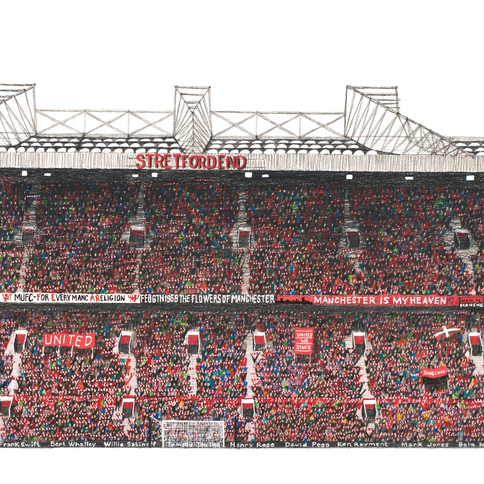 THE STRETFORD END, Old Trafford, Home of Manchester United - Etsy