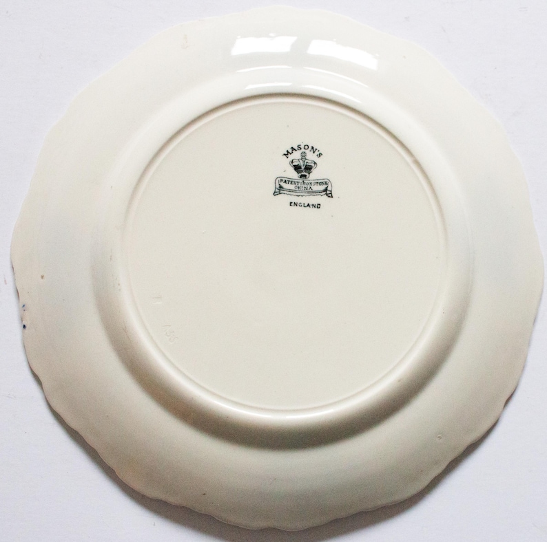 Vintage Mason's 'alton Towers' Pattern Blue Transferwarwe 10.5" Plate ...
