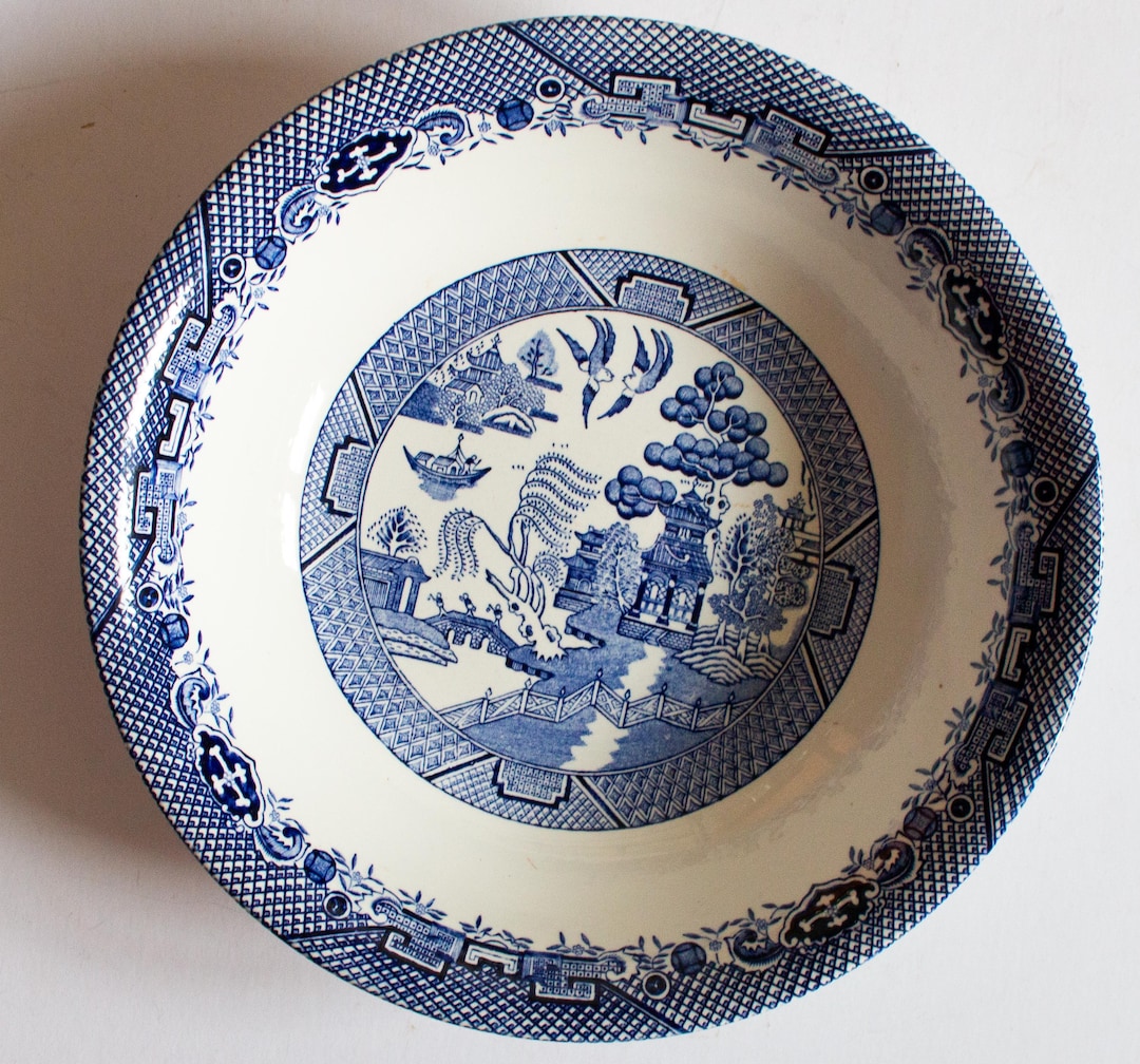 Barratt's Staffordshire 'willow' Pattern Blue and White Transferware ...