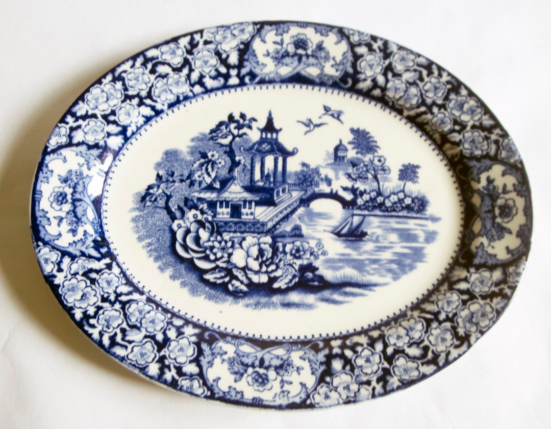 Olde Alton Ware Blue and White Serving Plate - Etsy