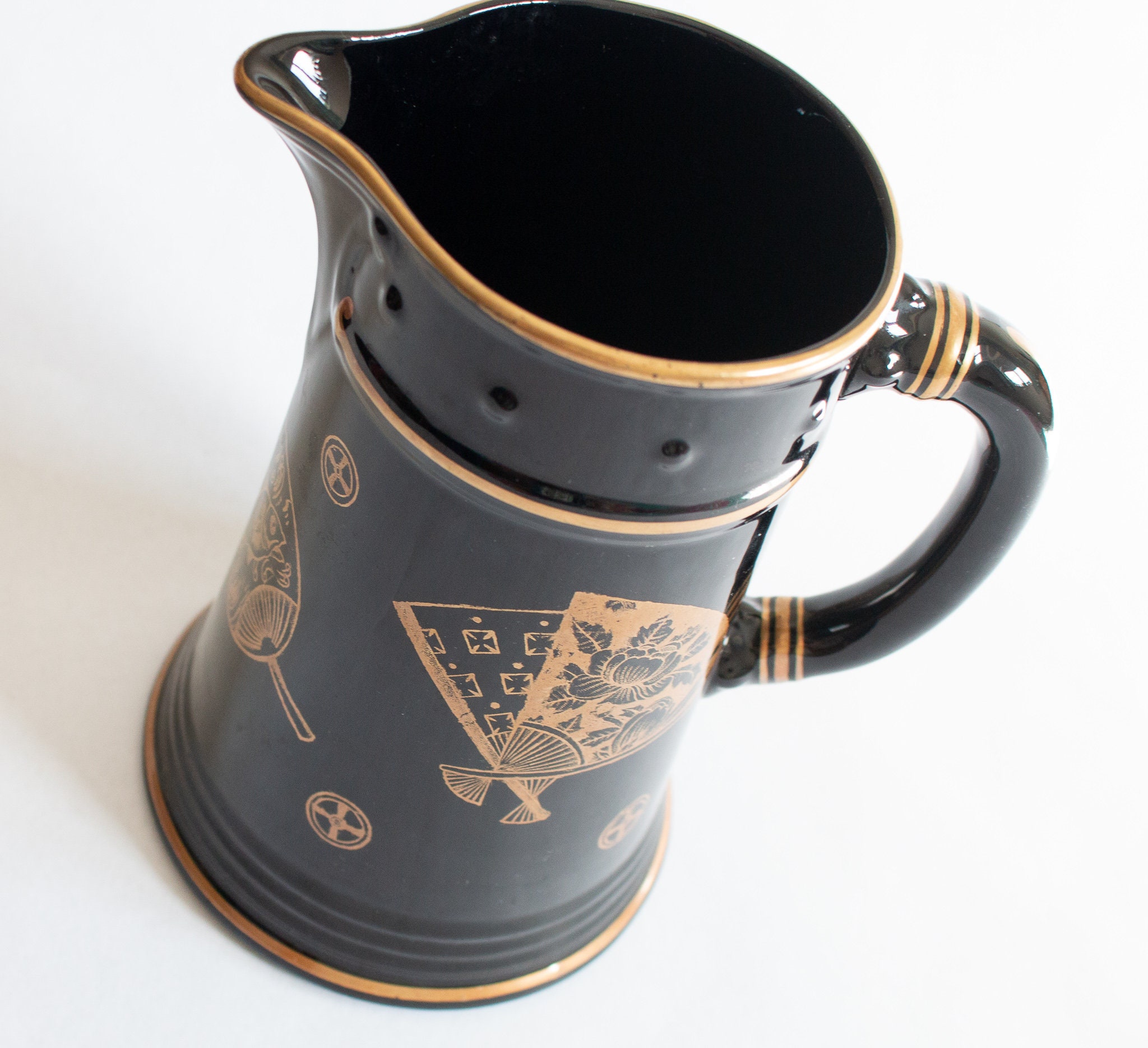 Antique Jackfield Type Black and Gold Jug Vintage Black Jugs | Etsy