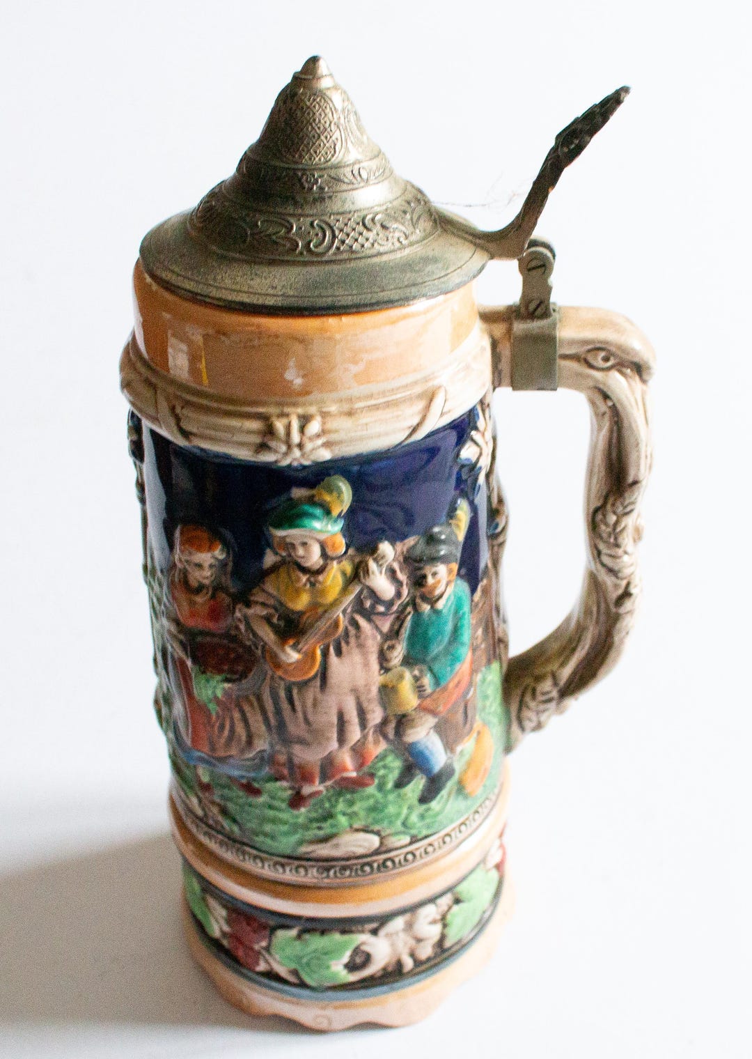 Musical Mid Century German Beer Stein Tankard With Pewter Lid, Vintage ...