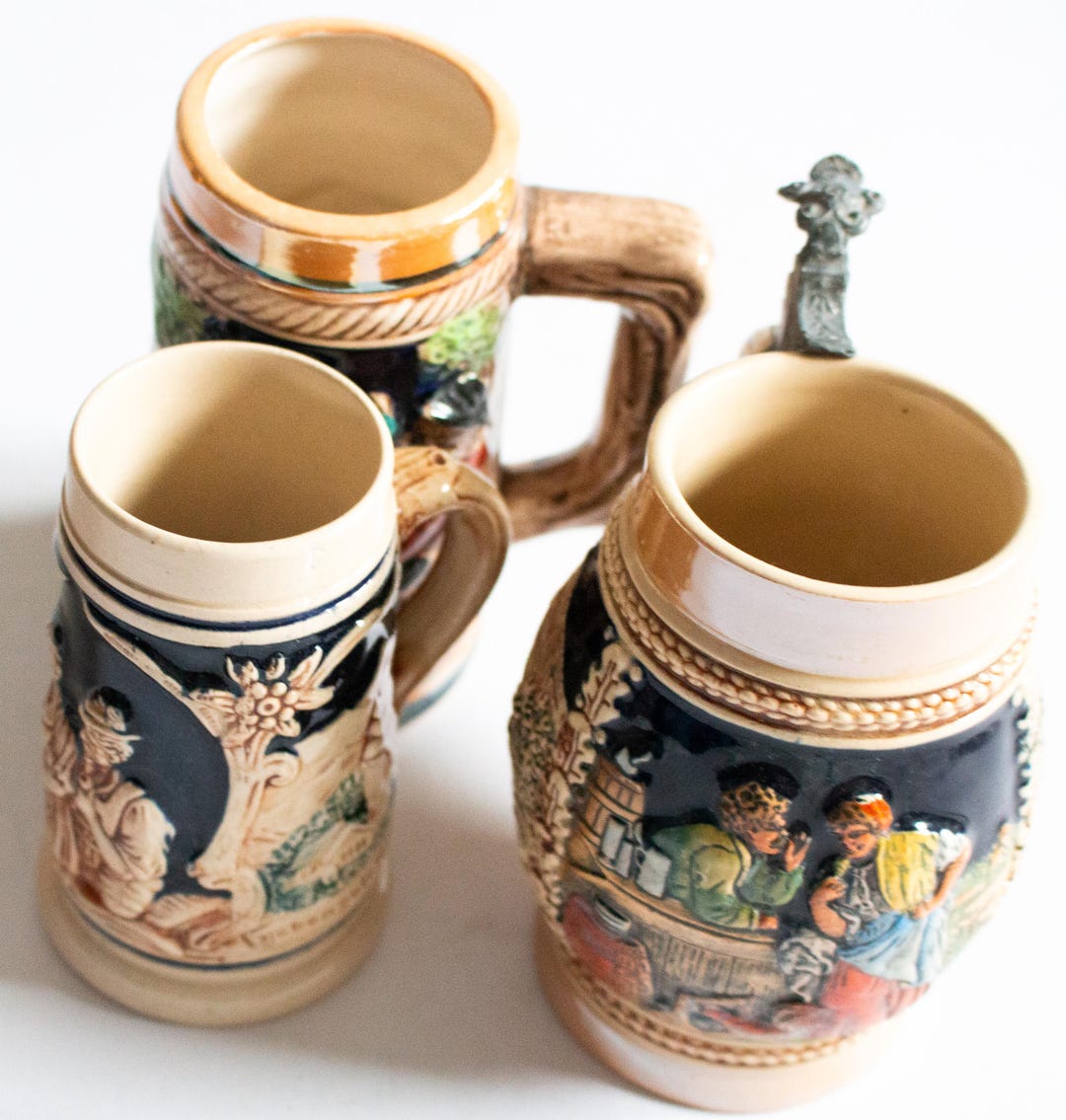 Mid Century German Beer Stein Tankards (3), Vintage Beer Tankard, Mid ...