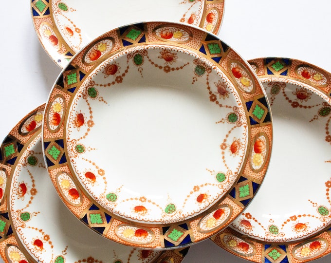 J. M. & Co. 'devon' Pattern Rimmed Fruit Saucers or Bowls (4), Vintage ...