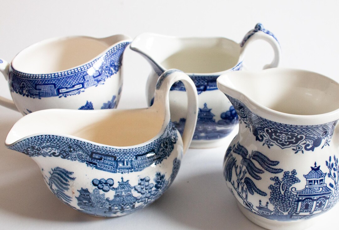 Vintage Mismatched 'willow' Pattern Blue and White Transferware Small ...