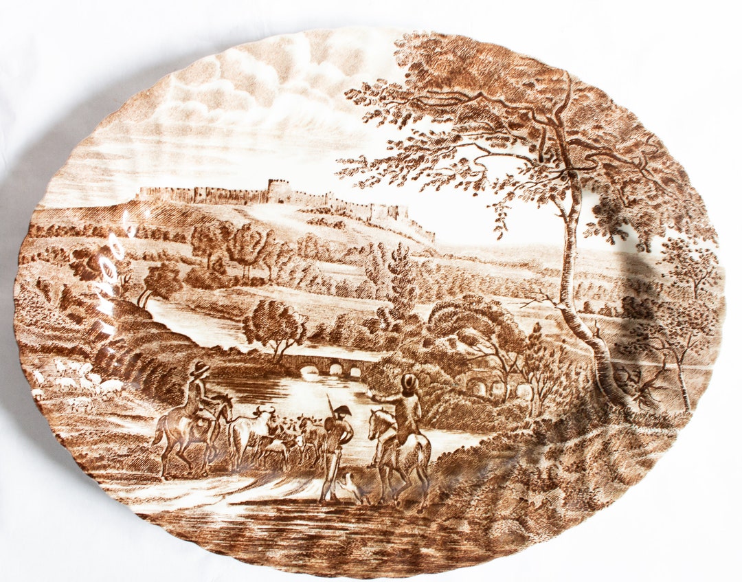 Johnson Bros. England 'road to Windsor' Brown and White Transferware ...