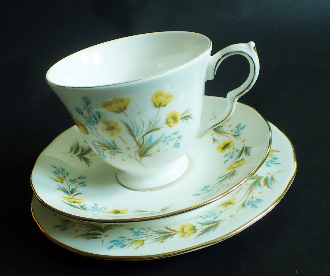 Colclough 'angela' Fine Bone China Teacup Trios (8 Available) - Etsy