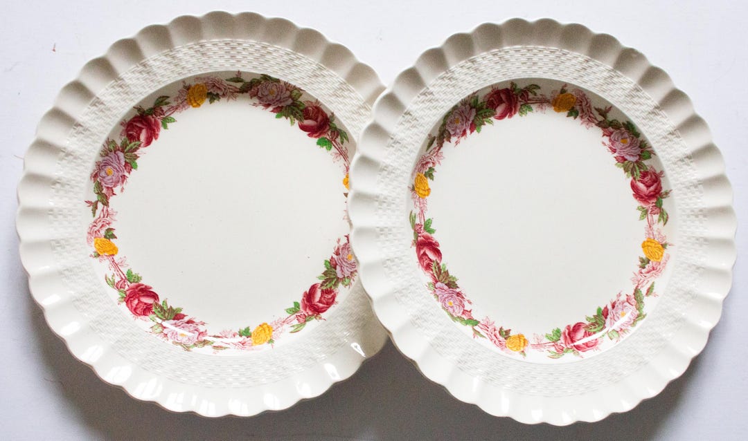 Copeland Spode 'rose Briar' Pattern 10.5 Plates 2, Vintage Dinnerware ...