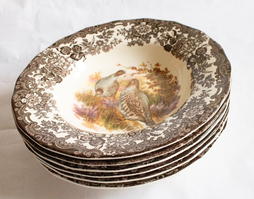 Royal Worcester Palissy England 'game Series' Pattern Rimmed Soup Bowls ...