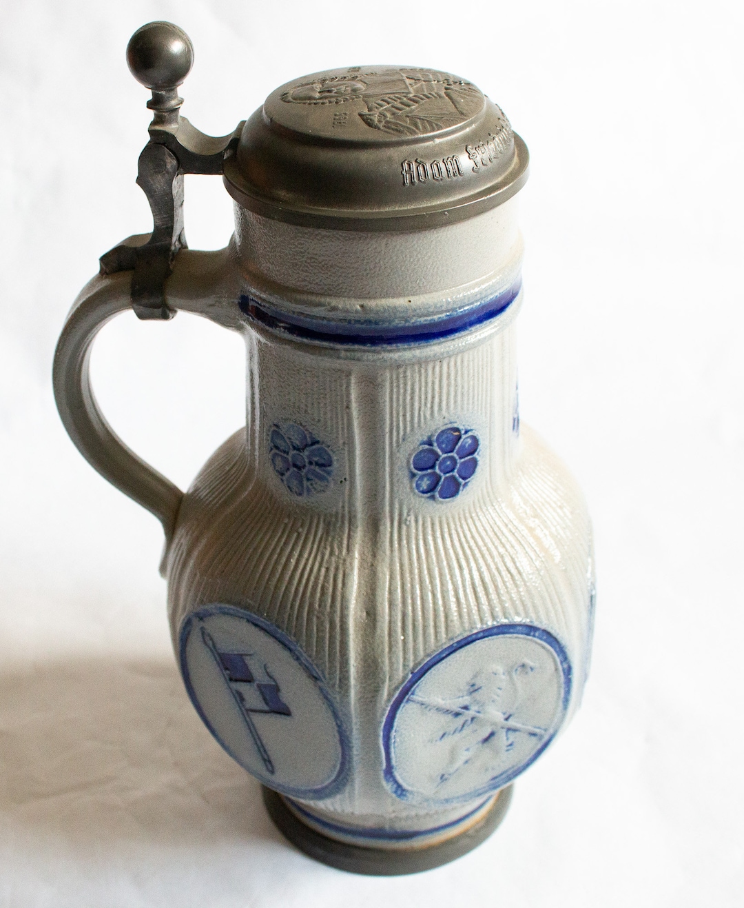 Vintage Mid Century Gerz German Beer Stein Tankard With Original Pewter ...