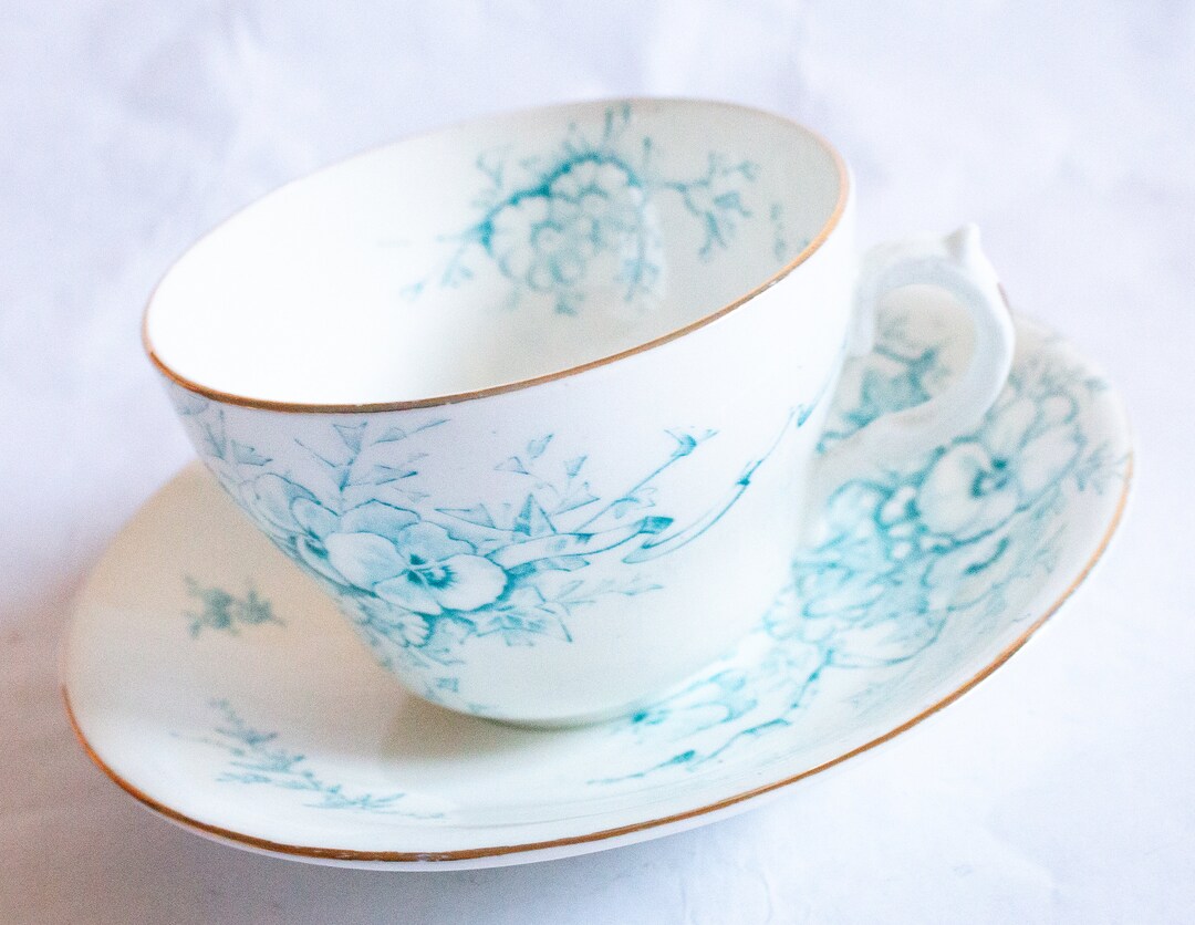 Allertons England 'pansy' Pattern Blue and White Transferware Tea Cup ...