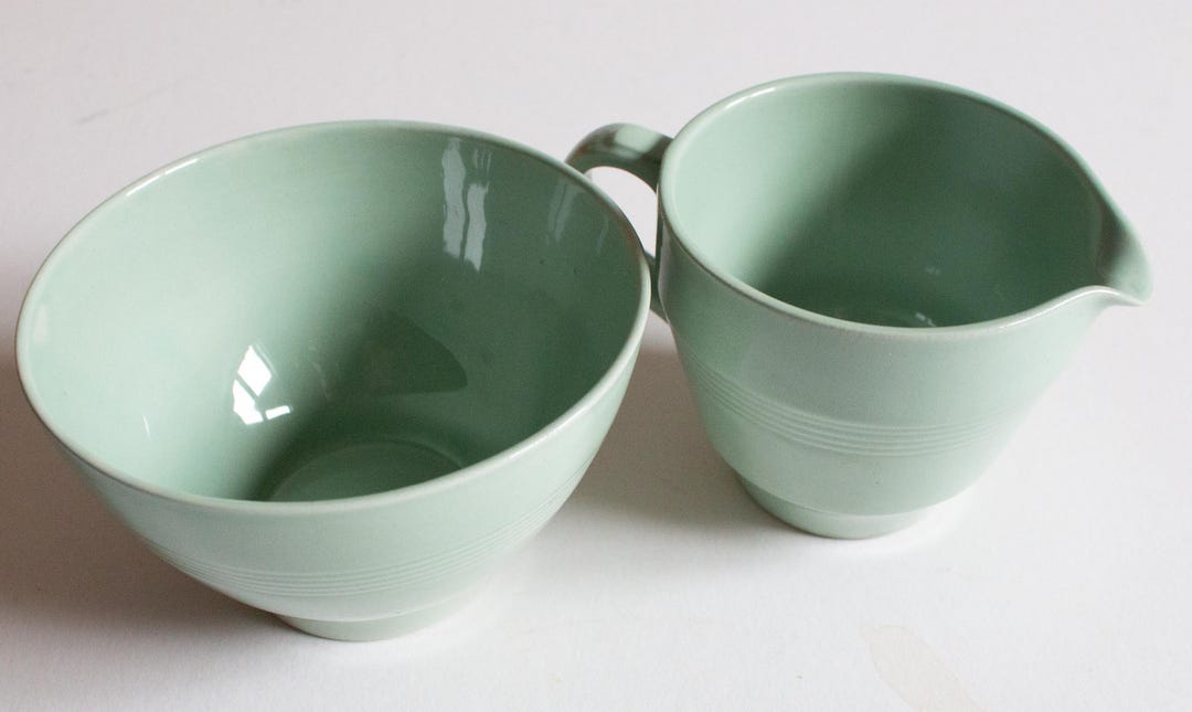 Woods Ware 'beryl' Pattern Mint Green Sugar Bowl and Milk Jug Set ...