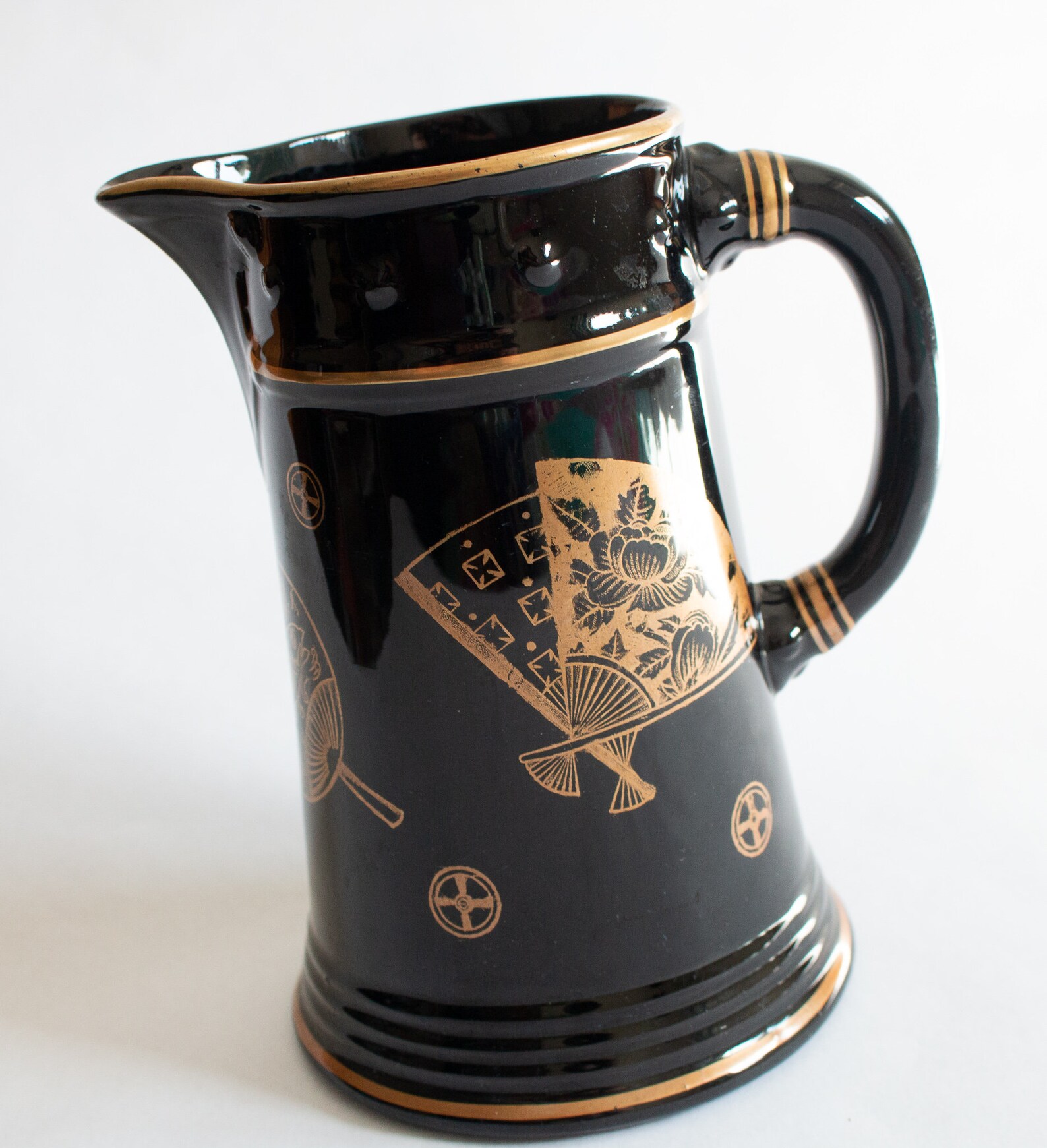 Antique Jackfield Type Black and Gold Jug Vintage Black Jugs - Etsy