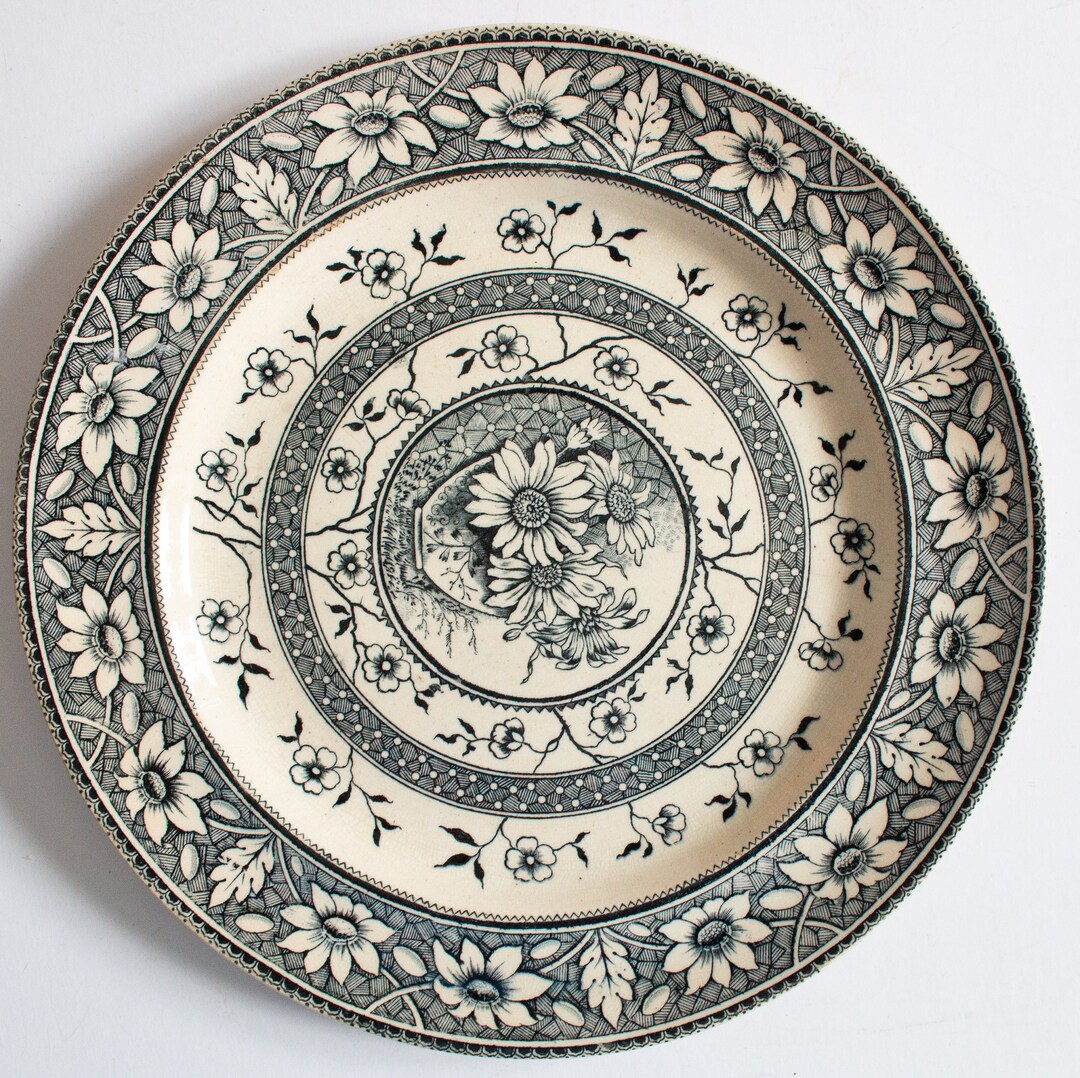 Antique Staffordshire Sampson & Hancock Blue Black Transferware ...