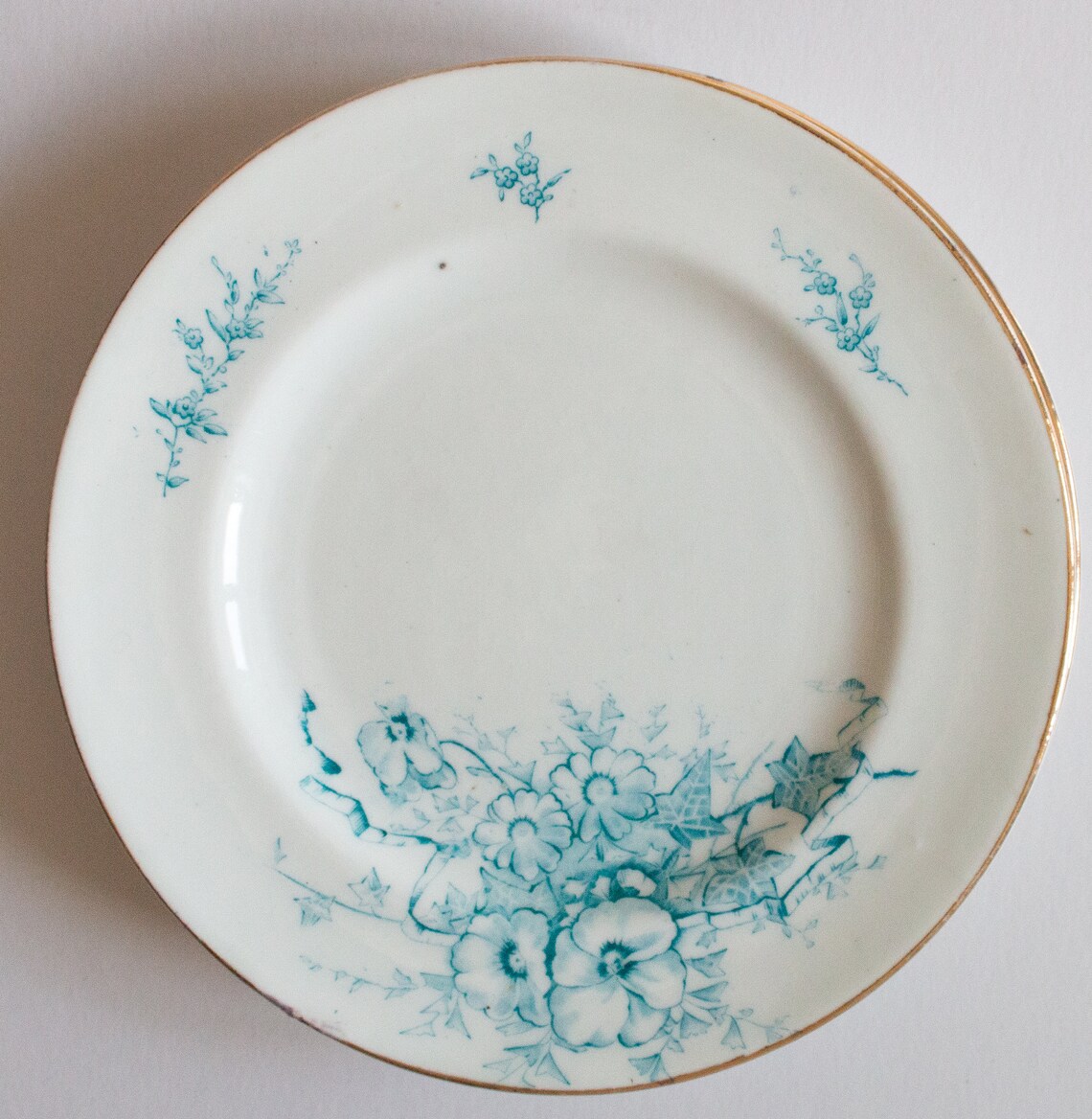 Allertons England 'pansy' Pattern Blue and White 7" Side Plates (4 ...