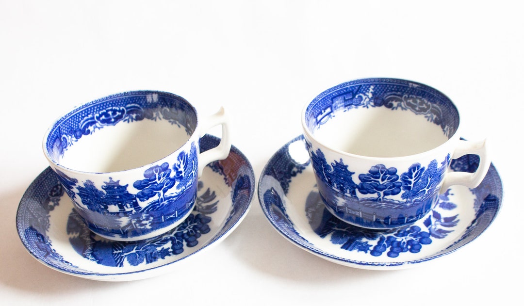 Vintage John Tams & Sons England 'willow' Pattern Blue and White ...