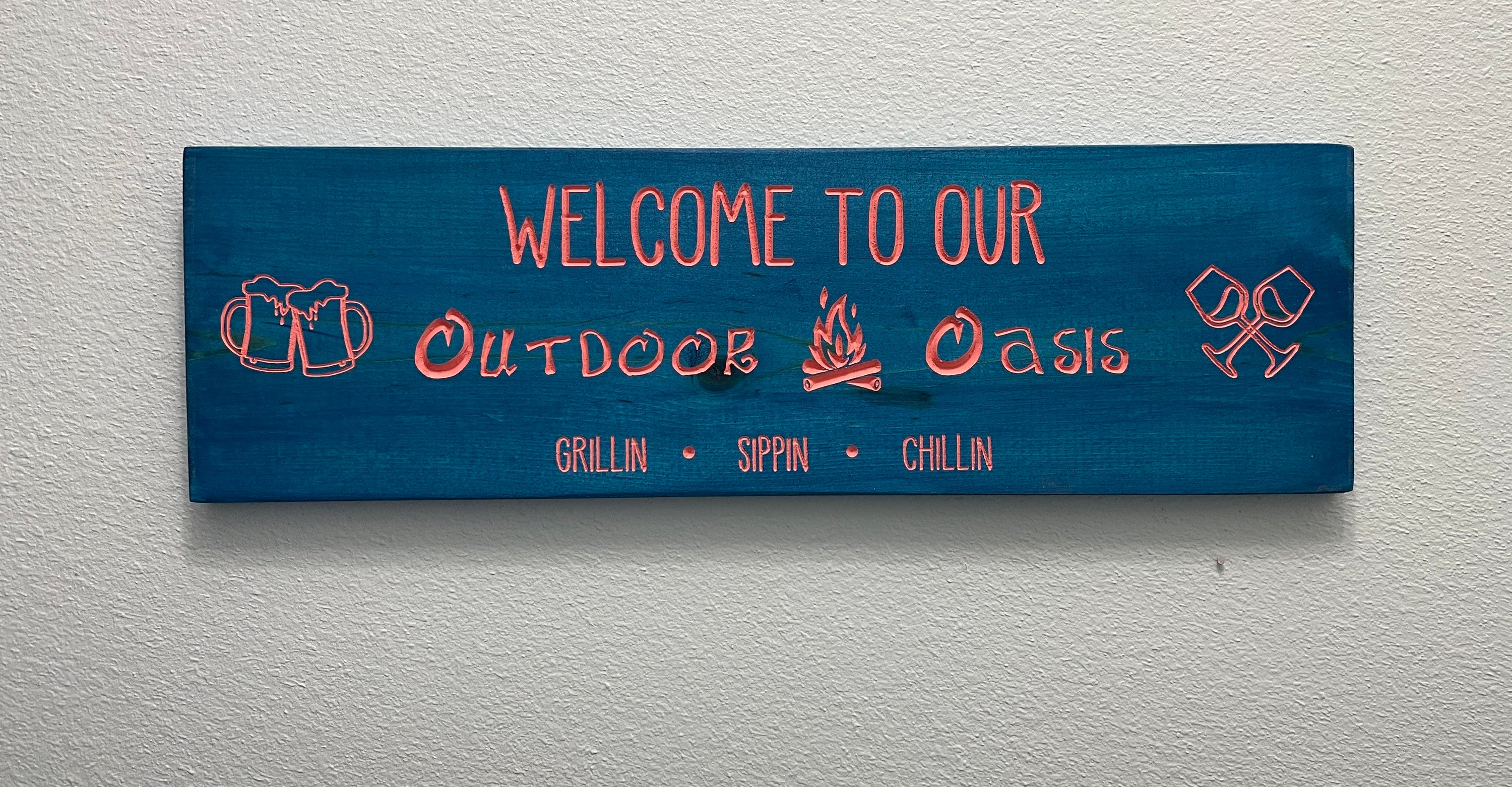 Custom CNC Carved Wood Outdoor Sign Personalized Backyard - Etsy UK