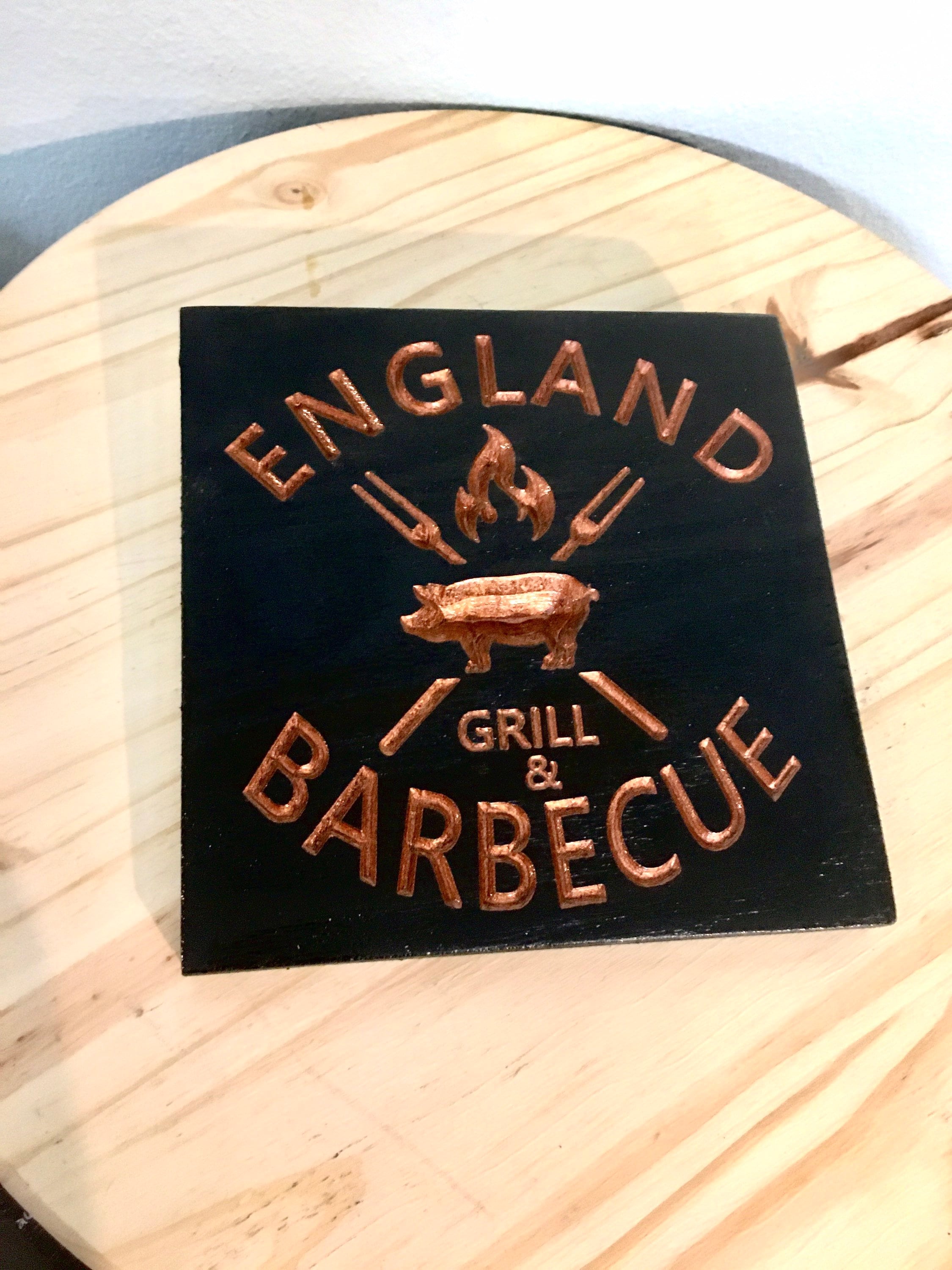 Customized CNC Carved Wood BBQ Sign Grill Sign Hand | Etsy