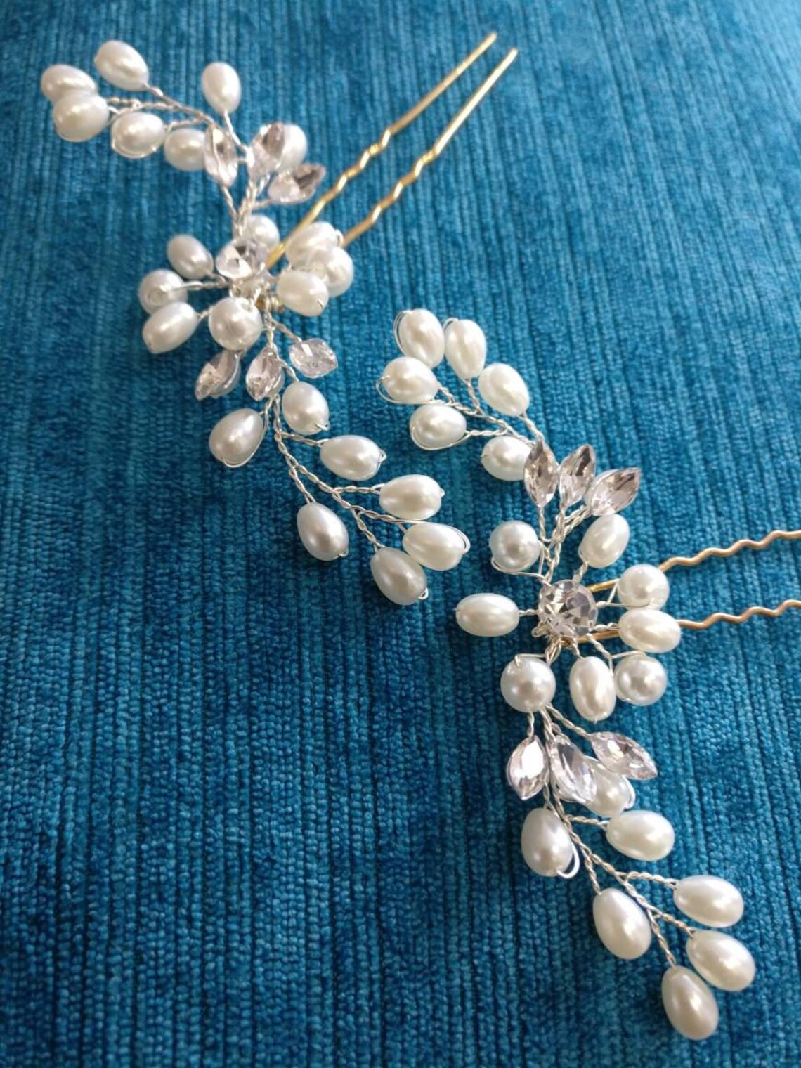 Pearls Wedding Hair Vintage Crystal Bridal Accessories Hair - Etsy