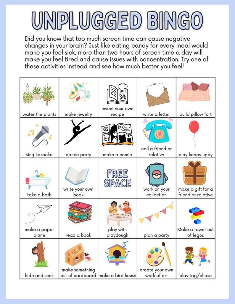 Unplugged Bingo: SEL Game for Pre-k-2nd Grades - Etsy