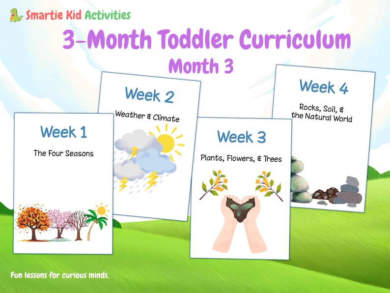 3-month Toddler Curriculum | Printable Learning Pack for Ages 18 Months ...